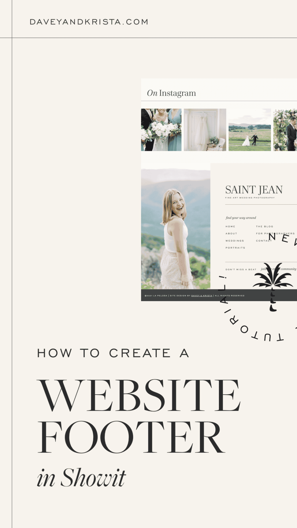 How to Create a Website Footer in Showit | Davey & Krista